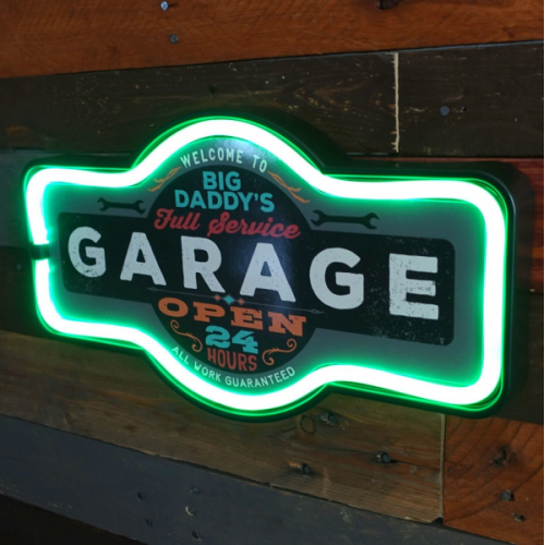 Big Daddys Garage LED Tube skilt | Pynt og pryd